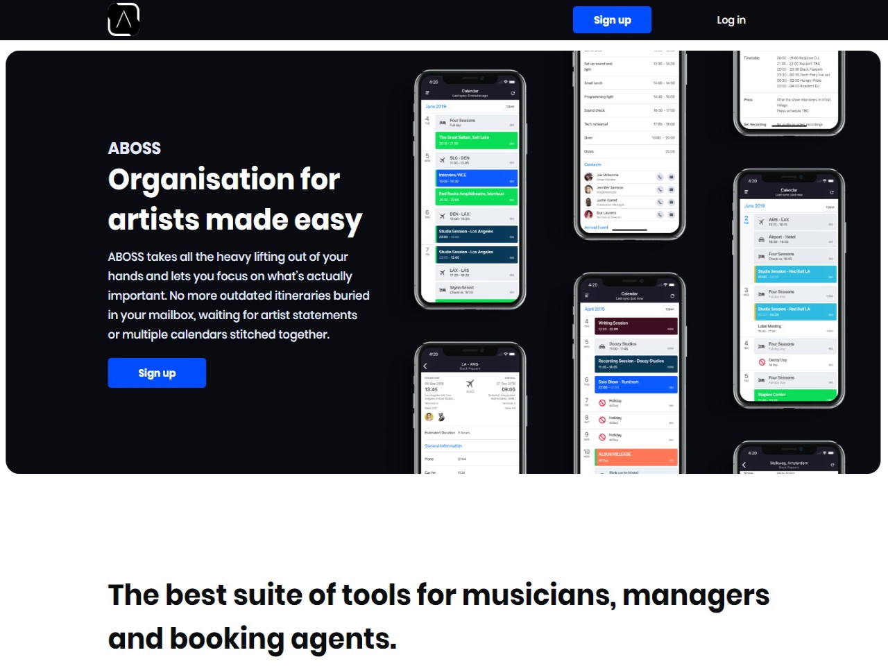 ABOSS App: Managers Artists & Agents Tools — Buzzsonic