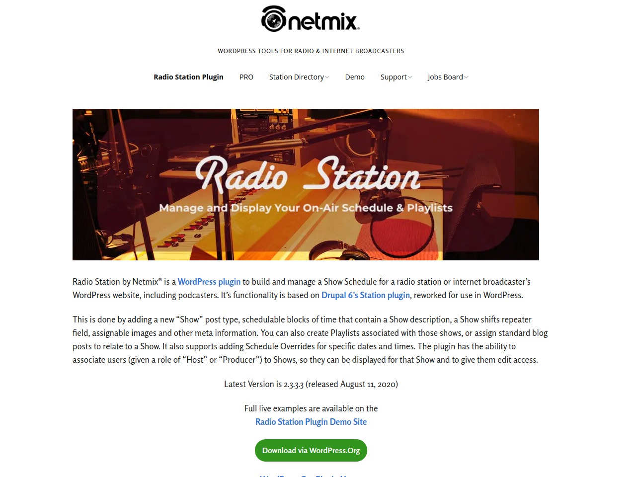 Netmix Radio Station Plugin for WordPress — Buzzsonic