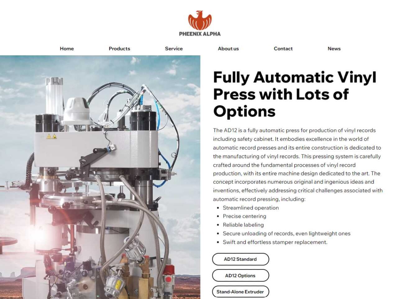 Pheenix Alpha AD12 -Modern Vinyl Record Press — Buzzsonic