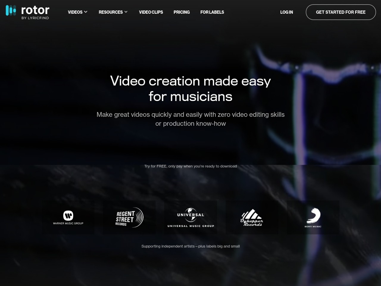 Rotor - Promo Music Video Creation Tools for Musicians — Buzzsonic
