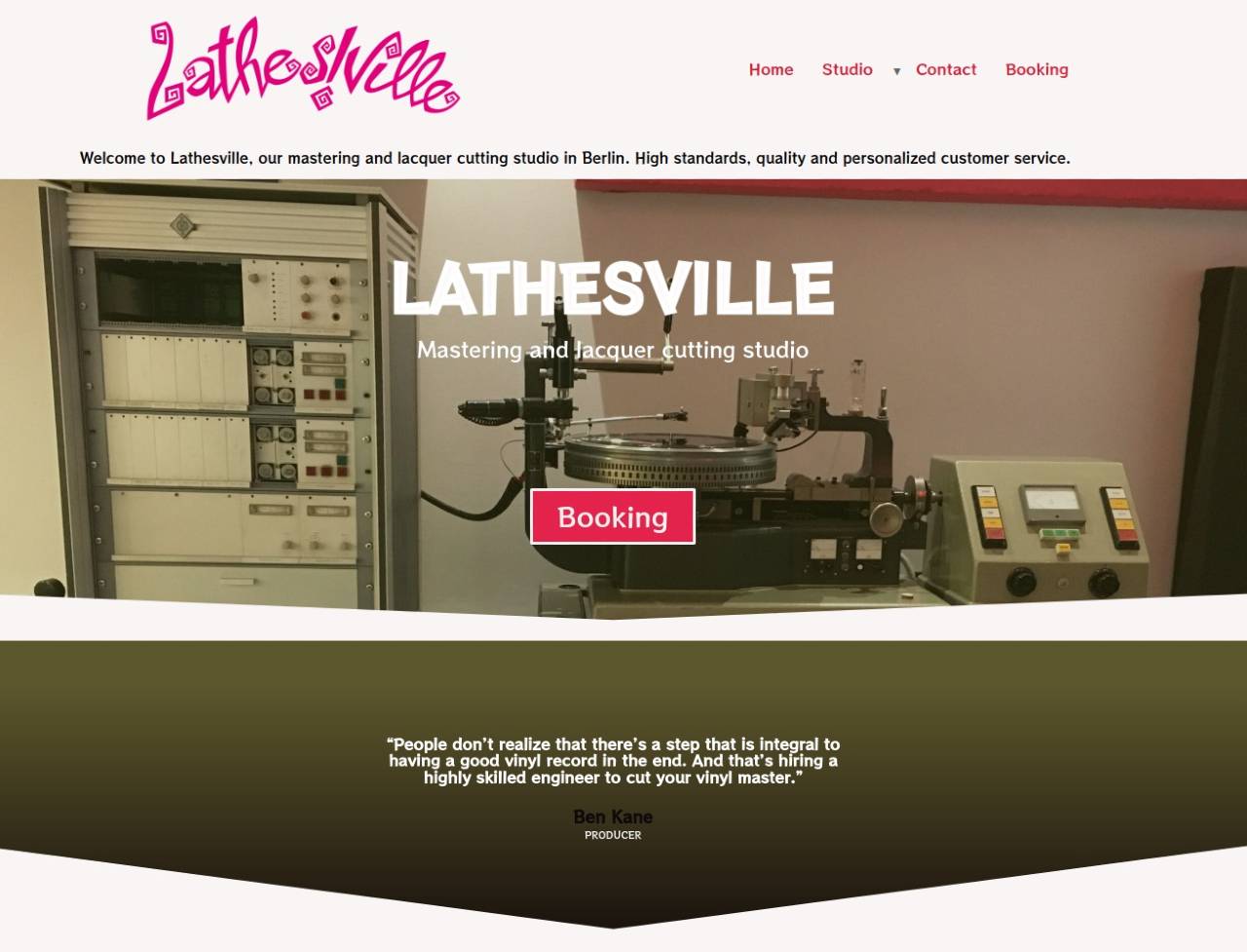 Lathesville - Berlin Mastering & Lacquer Cutting Studio — Buzzsonic