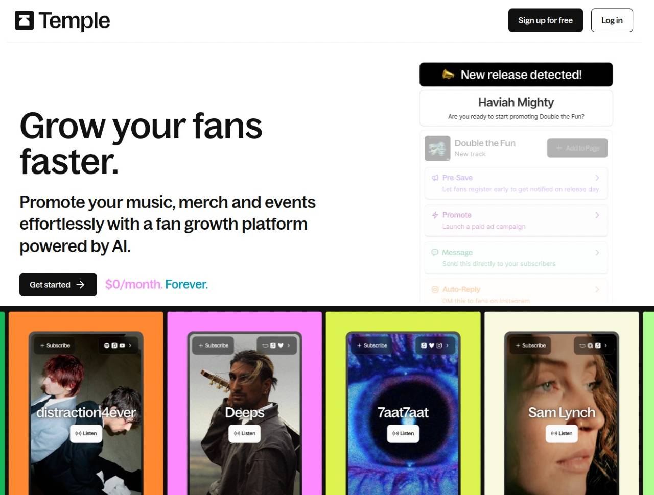 Temple - Music Marketing Platform — Buzzsonic
